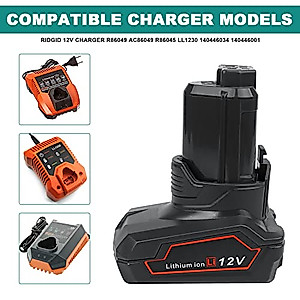 Fancy Buying CO. 6000mAh 12V Replacement Li-ion Battery for Ridgid R82007 R82009 R82048 R82049 R82059 R86048 130188001 130219001 130446011 Power Tools (1 Pack)