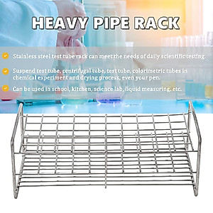 Test Tube Rack, Metal Test Tube Rack Square Hole Test Tube Stand with Handle for Laboratory
