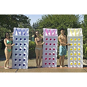 Poolmaster 83356 French Pocket Swimming Pool Mattress, Pink, Blue or Yellow