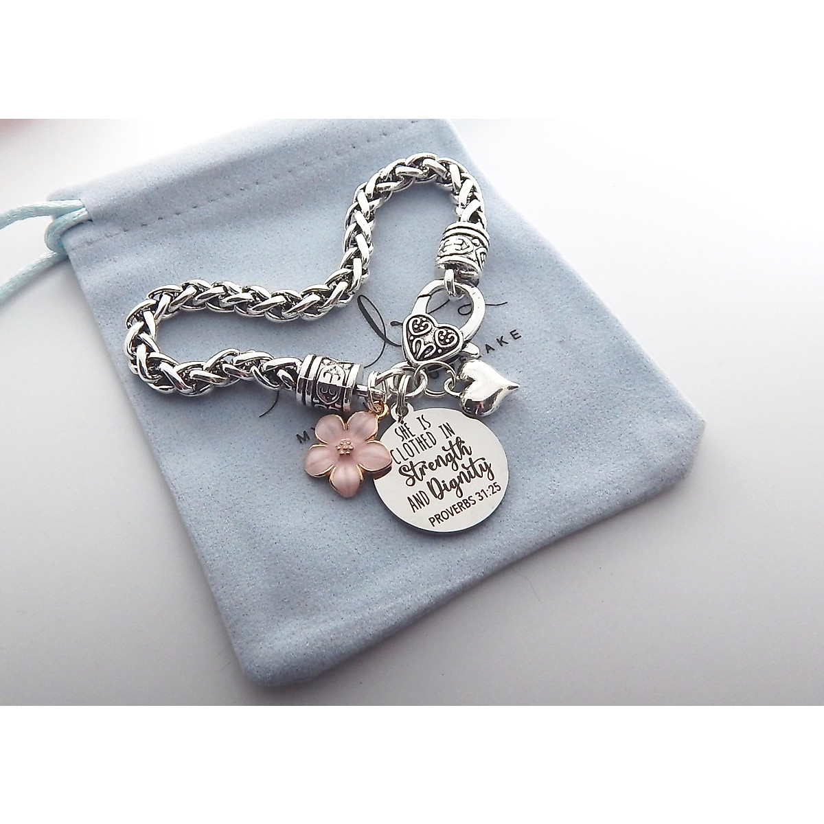 Inspirational Christian Jewelry for Women Proverbs 31:25 She is Clothed in Strength and Dignity Bible Verse Bracelet for Her Scripture Encouragement (PROVERBS 31:25)