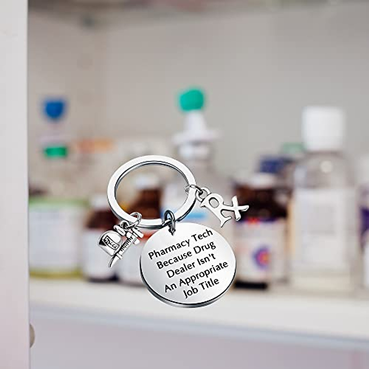 FOTAP Pharmacy Tech Gift Pharmacy Tech Drug Dealer Isn't Appropriate Keychain Pharmacy Student Gift Future Pharmacist Gift Lab Week Gift (Pharmacy tech key)