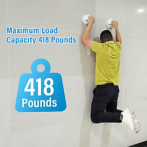 Upgraded Shower Grab Bar, Grab Bars for Bathtubs and Showers, 418 Pounds Extra Strong Suction Shower Handle, Safety Sturdiness Handicap Grab Bars, Shower Handles for Elderly/Seniors, White, Pack of 2