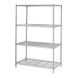 Safco Industrial Wire Shelving- Office, Home Office, Garage Use, Metallic Gray, 48" x 24"