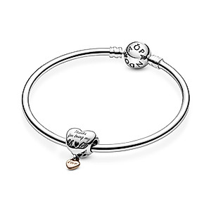 Pandora Love You Mom Heart Charm Bracelet Charm Moments Bracelets - Stunning Women's Jewelry - Gift for Women in Your Life - Made Rose & Sterling Silver