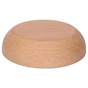 Salad Wooden Bowl, Round Household Beech Wooden Bowl Wooden Bowl for Salad Dipping Sauce Pasta Cereal(L)