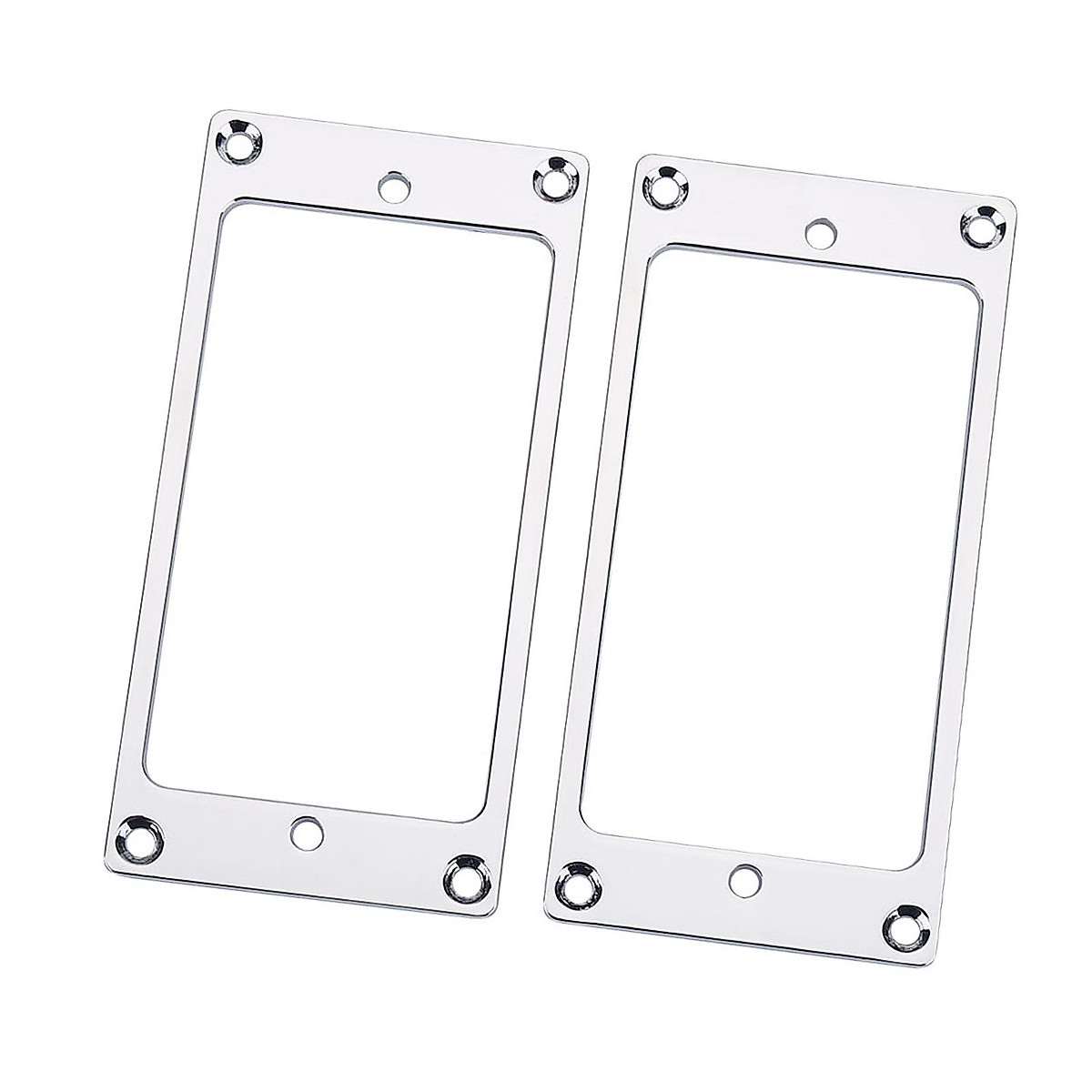 2 Pcs Metal Flat Humbucker Cover Guitar Pickup Frame Mounting Ring (Silver) Chrome Pickup Rings Humbucker Mounting Ring Chrome Guitar Pickup Rings