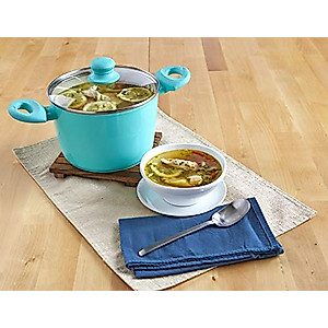 IMUSA USA IMU-30055 Stock Pot, 6.5Qt, Teal