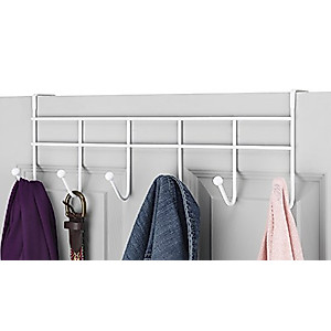 Whitmor Over the Door 6 Hook Rack White