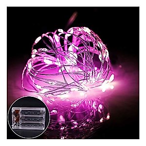 LED Light Fairy String Lights Battery Operated Waterproof Christmas Lights Fairy Copper Wire Lights for Christmas (Color : Purple)