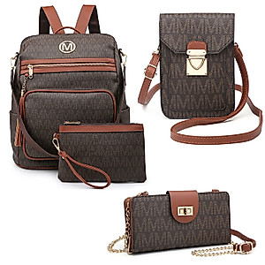 MKP Women Fashion Backpack Wallet Purse 4 Sets