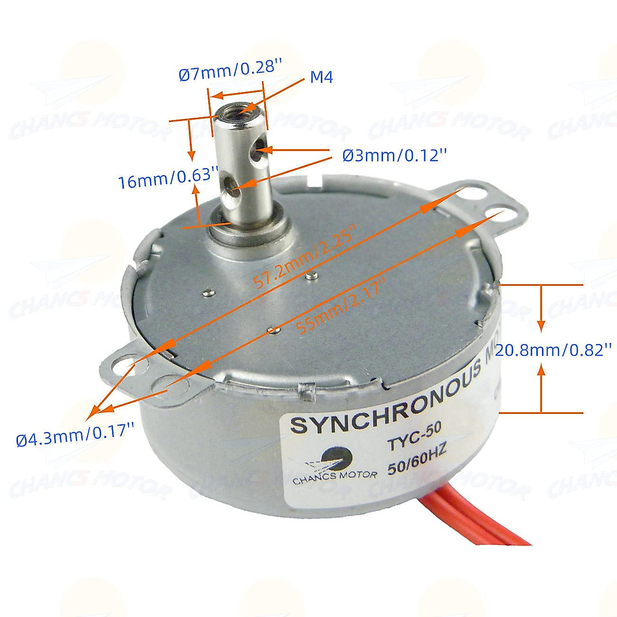 CHANCS TYC-50 Synchronous Motor Cup Turners for Tumblers 110V AC 15-18RPM CW/CCW 4W for Electric Fireplace