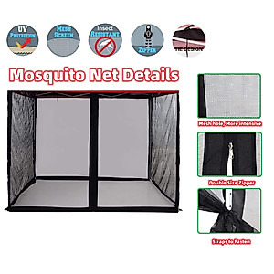 Mosquito Net for 10x10 Canopy Tent,Replacement Mosquito Netting for Gazebo Netting Screen Mosquito Screen Canopy for Camping for Patio Tent 10x10' (Mosquito Netting Only, Black 1)