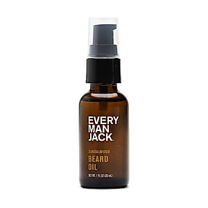 Every Man Jack Sandalwood Scent Hydrating Beard Oil, Paraben Free, Natural, 1.0 Fluid Ounce (Pack of 1)