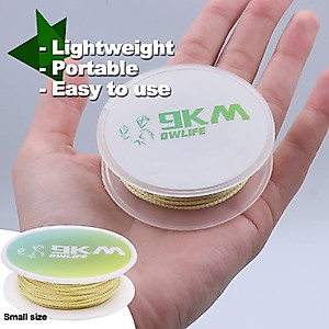 9KM DWLIFE Braided Kevlar Cord, 500lb 2mm 200Ft, High Tensile Strength, Abrasion, Flame Retardant, Kite String, Fishing Line, Model Rocket Shock, Hammock Tarp Ridgeline, Tactical Survival Paracord