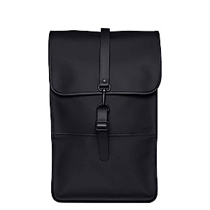 RAINS Backpack for Women and Men - Fits 15" Laptop - Water Resistant Rucksack - (Black, One Size)