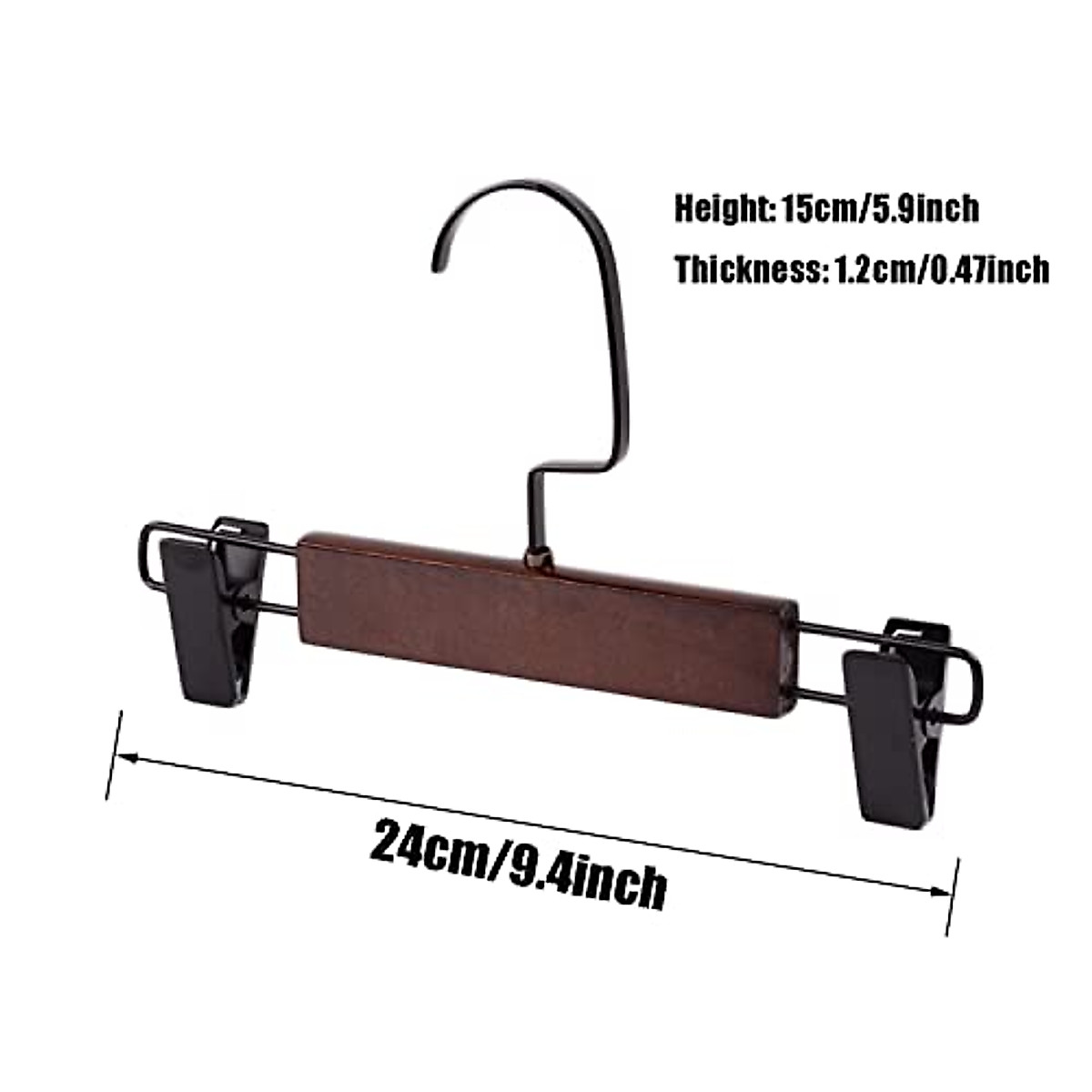 5Pcs Wooden Clips Boots Hangers Double Adjustable Boot Holders for Tall Boots Hanging Clips, Boot Organizer, Socks Bags Hanging Clips Portable Travel Clips Hangers, Walnut Pants Hangers