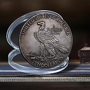 Antique Liberty Indian Head $10 Dollar Coin, Uncirculated Morgan Silver Dollar, Historical Shangui Ritual Coin, Rare Old Coins for Collectors & American Coin Collection (1907 2PCS)