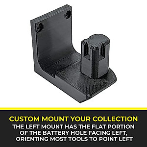 Spartan Mounts Tool Mount for Ryobi Power Tools, Left Mount Wall Display Hook, Power Tool Storage, Convenient Easy Access Garage Organizer, Durable Low Profile Bracket