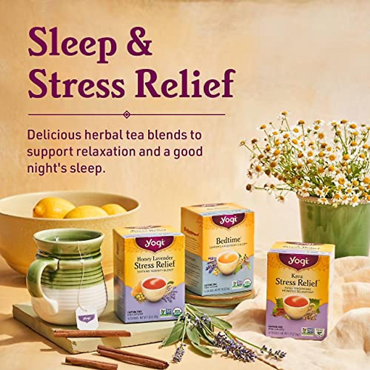 Yogi Tea - Bedtime (6 Pack) - Supports a Good Night’s Sleep - Tea with Passionflower, Chamomile, Valerian Root, and Lavender - 96 Organic Herbal Tea Bags