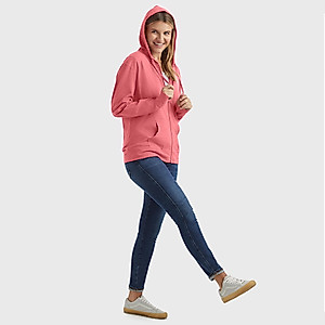 Hanes Women's Jersey Full Zip Hoodie, Briny Pink, Medium