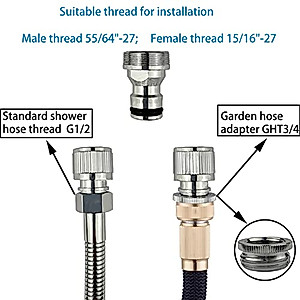G-Sunny Quick Connector Faucet Mount, Polished Brass, 3/4 inch GHT Garden Hose Adapter, Double Thread, Easy Installation