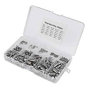 Socket Screw Bolt, Screws Kit 250pcs High Hardness for Motherboard for Keyboard for Memory for Laptop Keyboard for Computer Hard Disk