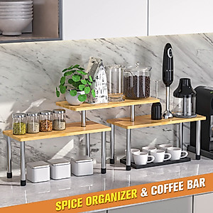 JayRex Kitchen Countertop Organizer Counter Shelf 2 Tier Separable Corner Shelf for Kitchen and Bathroom