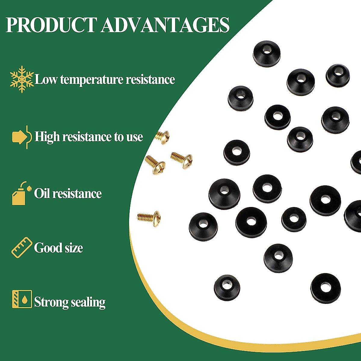 Oruola 116pcs Outdoor Faucet Repair kit,Faucet Washers Assorted Kit,Faucet Washers Kit with Assorted Flat & Beveled Rubber Washers,Faucet Washers for Repairing Faucet Leak Worn Out Washer Replacements