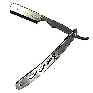 Classic Samurai CS-102 Stainless Steel Professional Barber Straight Edge Razor with 100 Count Single Edge Razor Blades