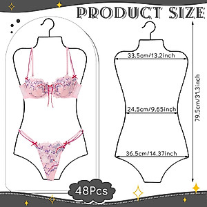 Body Shape Bikini Hanger Wire Body Shape Display Hangers Metal Lingerie Hangers Bathing Suit Hangers Swimsuit Hanger Bikini Swimwear Hanger for Clothes Coat (Black, 16 Pcs)