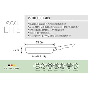 Woll Eco Lite Cast Iron High Rim Frying Pans, Induction Size Diameter 28 cm
