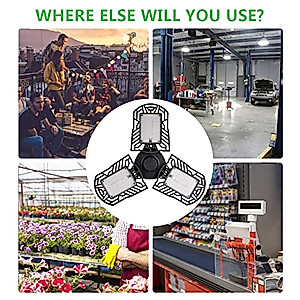 MAVARO Bright Led Garage Light, Garage Lights Ceiling Led, Three Glow Light for Garage, Workshop 8 Pack