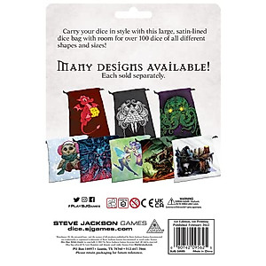 Deluxe Dice Bag: Kitten Caster | Large Drawstring Bag 7” x 7” | Printed Fabric | Holds Over 100 Dice | RPG Bag | Roleplaying Game Bag | Tabletop Adventure Game Bag | from Steve Jackson Games