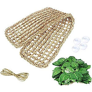 kathson Reptile Lizard Bearded Dragon Hammock Reptile Lounger Hermit Crab Climbing Toys Tank Accessories for Habitats 100% Natural Grass Fibers Hammock Bed for Geckos