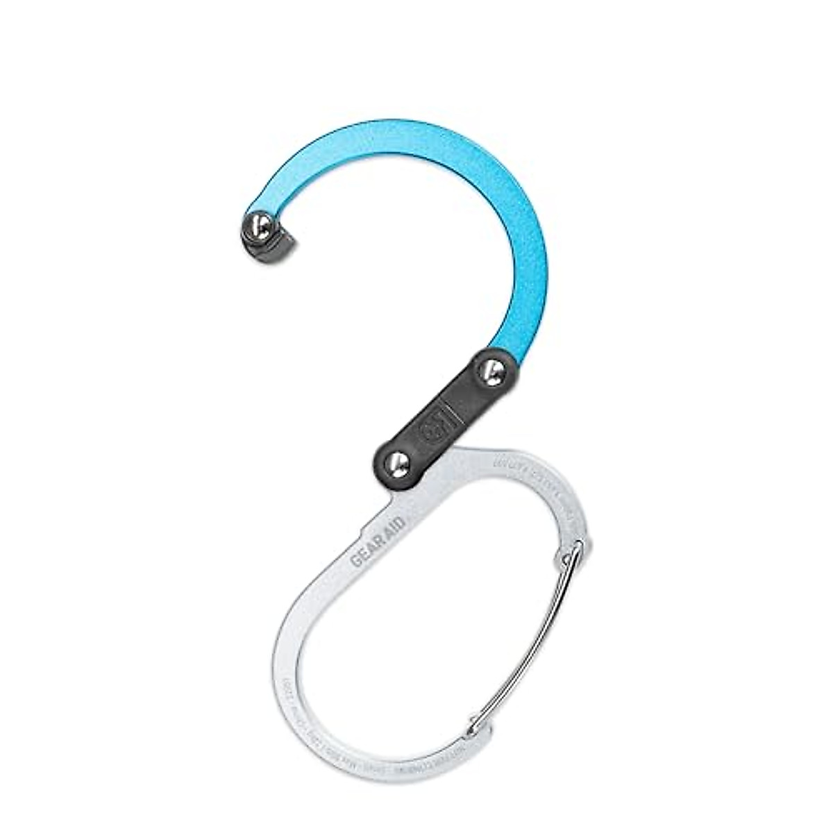 GEAR AID HEROCLIP Carabiner Clip and Hook (Small) For Purse, Stroller, and Backpack, Blue Steel
