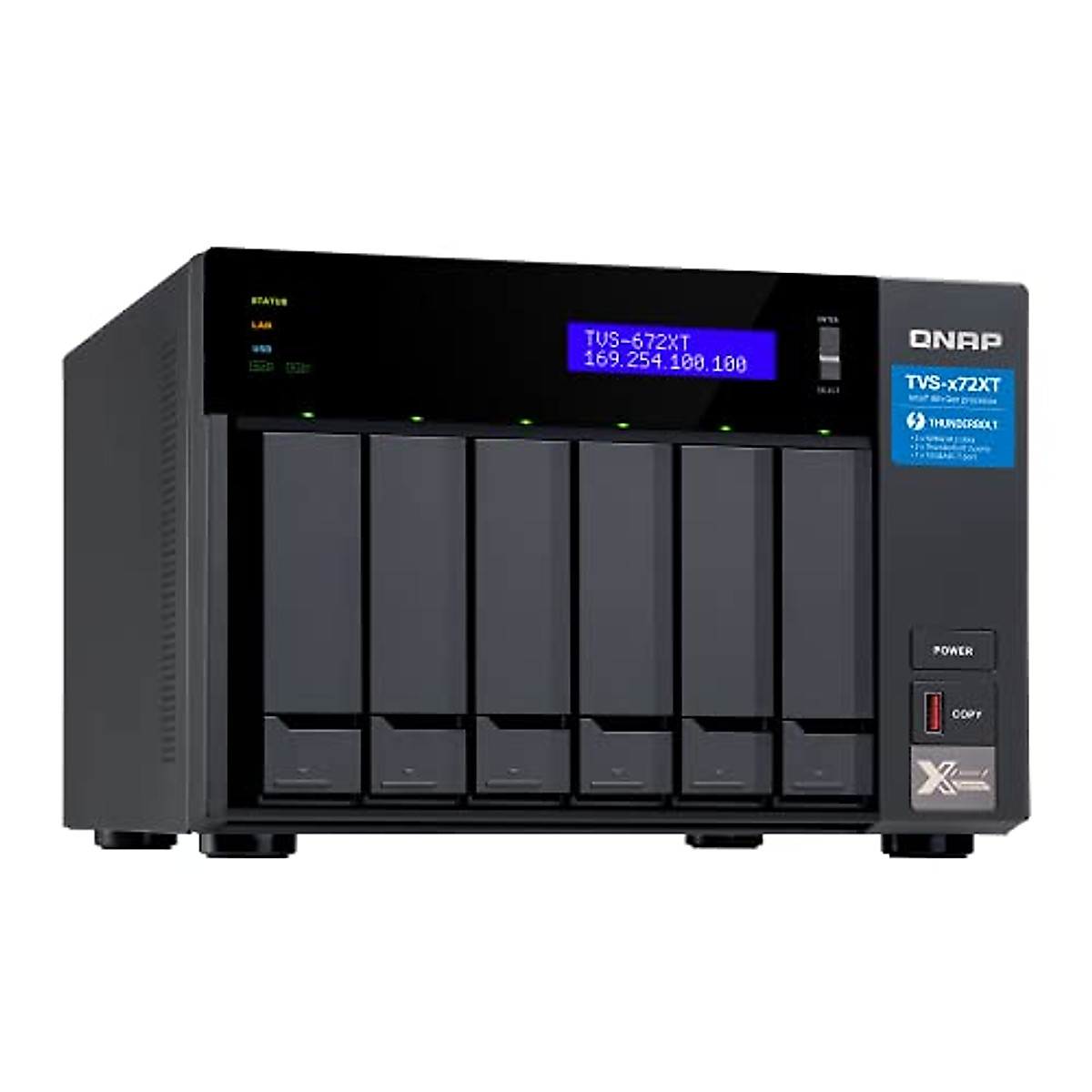 QNAP 6 Bay Thunderbolt NAS with 40TB Storage Capacity, Preconfigured RAID 5 Seagate IronWolf Drives Bundle (TVS-672XT-i3-8G-68S-US)