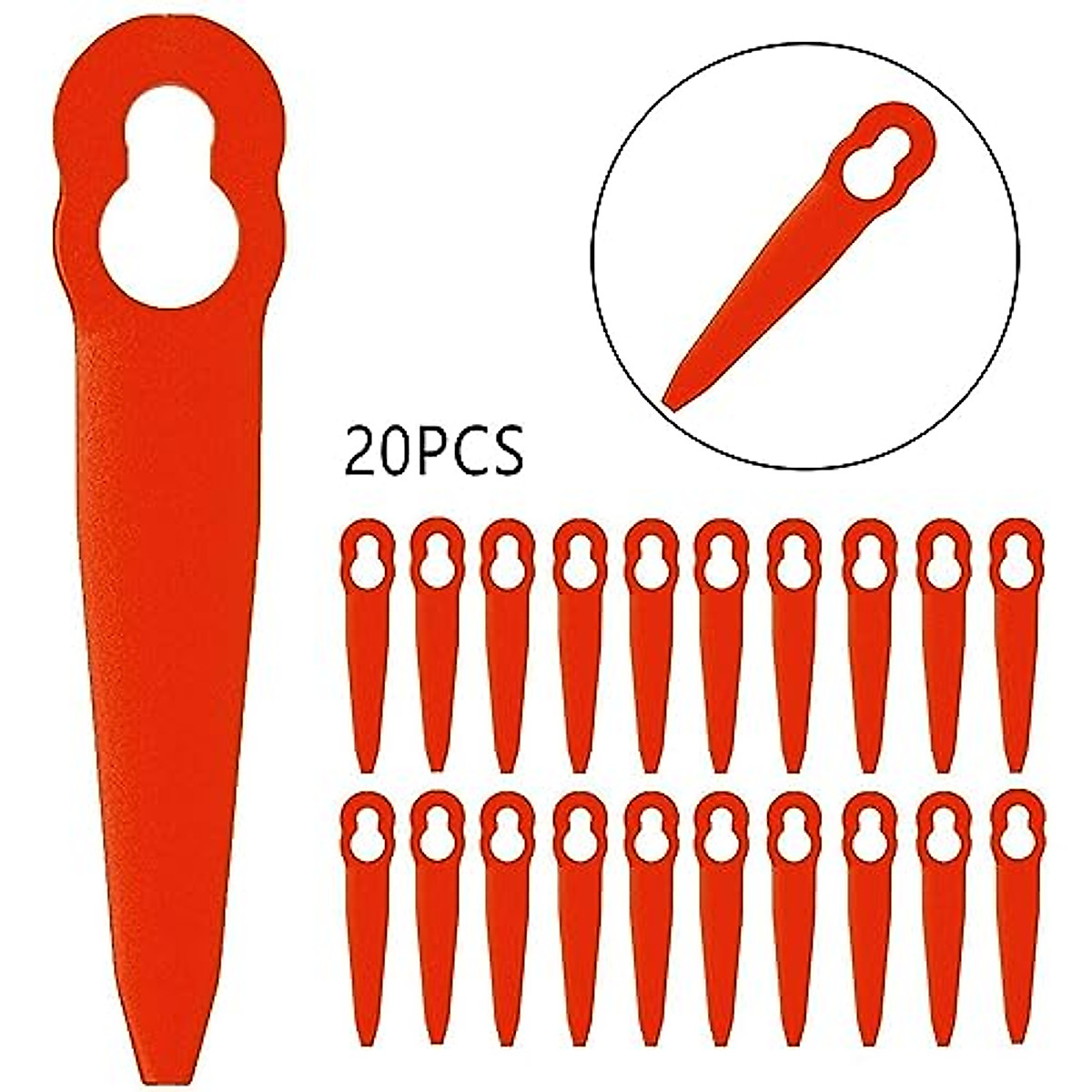 TECKEEN 20 Pack Lawn Cutter Plastic Blades Replacement for STIHL FSA 45 Cordless Strimmer Grass Trimmer Lawn Cutter