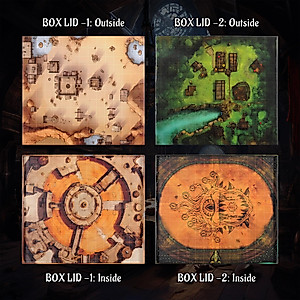 CZYY DND Foldable Mat Dry Erase TTRPG Map Grassland & Desert Two-Sided Cardboard Terrain 27x23 Inches with Square Grid - Portable, Reusable Game Board for D&D, Pathfinder and Tabletop RPGs (Style A)