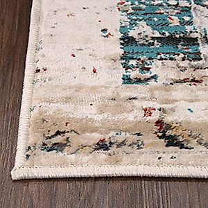 SUPERIOR Marquis 2' 7" x 8' Indoor Area Rug, Teal
