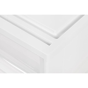 IRIS USA 29.2 L (30.9 US Qt.) Plastic Under Bed Storage Containers with Sliding Organizer Drawers, Stackable Storage Bin for Clothes Linens and Shoes, White