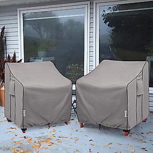 BOLTLINK Patio Chair Covers Waterproof, Heavy Duty Outdoor Furniture Covers Fits up to 33W x 34D x 31H inches -2 Pack