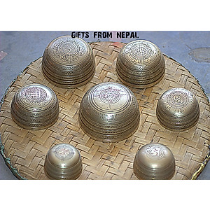 Chakra Healing Tibetan Hammered Himalayan Singing Bowl Set of 7 Meditation Bowls Hand Bowls from Nepal