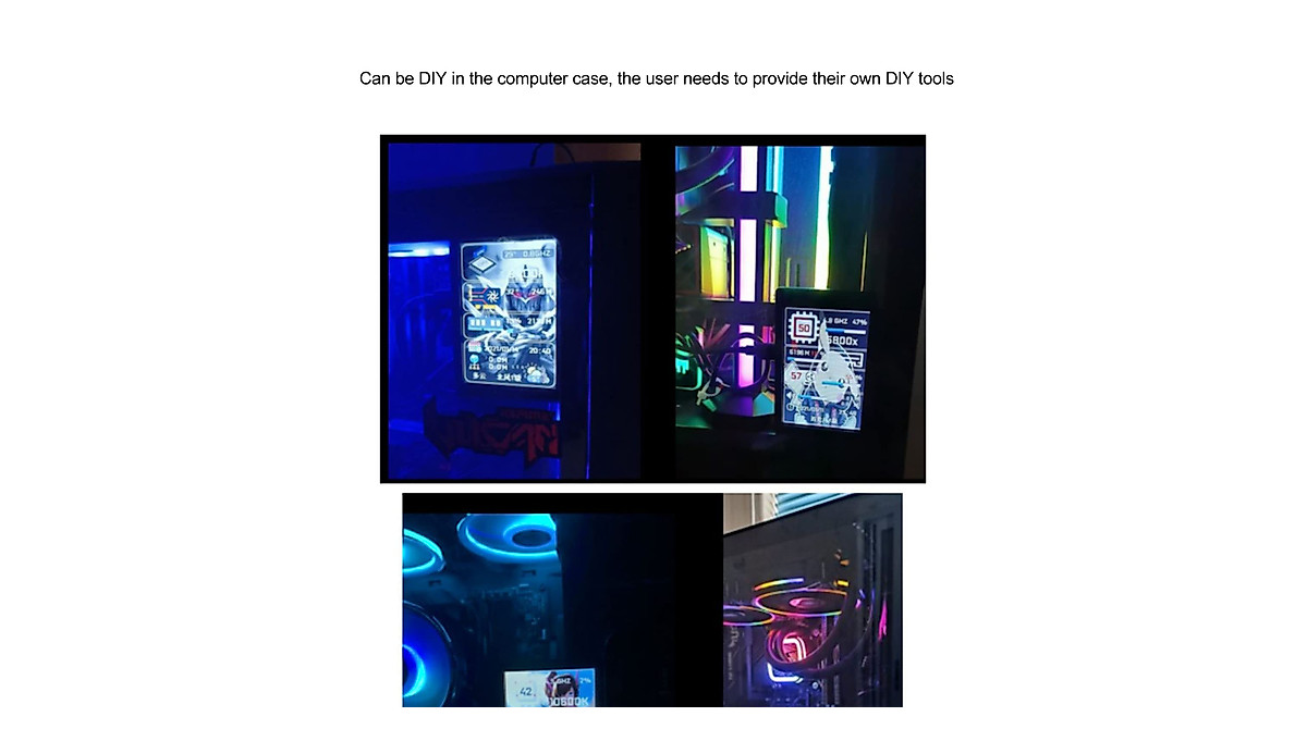 3.5 Inch Computer Temp Monitor, PC Sensor Panel Display PC Temperature ...