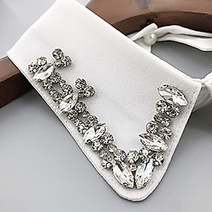 Women's Stylish Detachable Rhinestones Half Shirt Blouse False Collar Choker Peter Pan Necklace Fake Collar