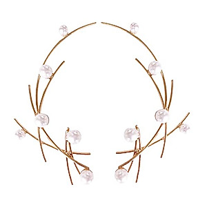 FOMIYES 2pcs/set Headgear Ladies Headbands Rhinestone Headband Metal Headband Wedding Hair Side Piece Bridal Hair Accessories Wedding Hair Jewelry Women Peal Hair Accessories Flowers Alloy