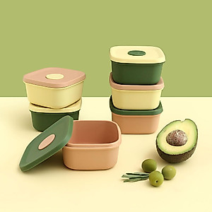 Housetip Silicone Food Containers,10.1oz 300ml 3Pcs, BPA Free Premium Silicone with Steamhole Lid, Dishwasher,Microwave and Freezer Safe,Semi-persistent Use,Food Grade, FDA