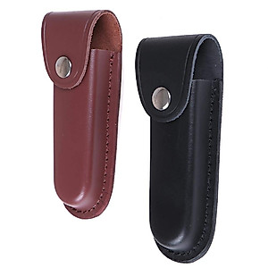 TBoxBo 1pcs Folding Knife Sheath Holster Cowhide Leather Knife Sheath Scabbard