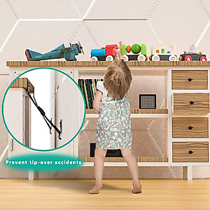 WALI Anti-Tip Straps, Heavy Duty Safety Protection Fit Most Flat Screen TVs and Furniture (TAS001), 2 Pack, Black