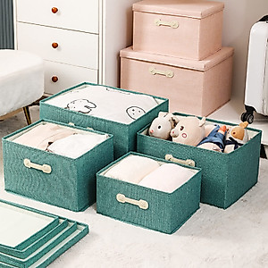 GUO FENG DIAO ® A++with Lids Fabric Foldable Storage Bins Organizer Containers Baskets with Lid for Home Bedroom Closet Office