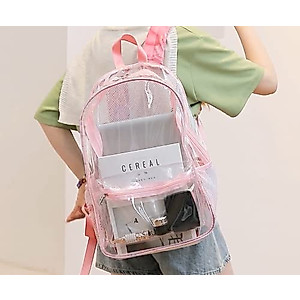LOIDOU Clear Backpack Heavy Duty Transparent Bookbags See Through Bag for School College Work Travel Sports